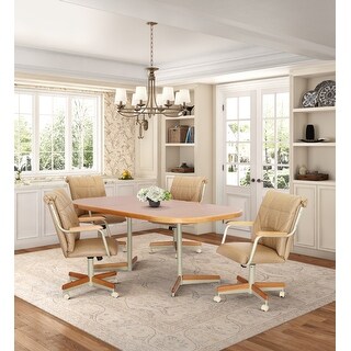 Caster Chair Company 5-Piece 42x[54/72] Oak Caster Castor Dining Set ...